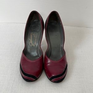 Johansen | Shoes | Vintage Johansen Maroon And Black Heels | Poshmark